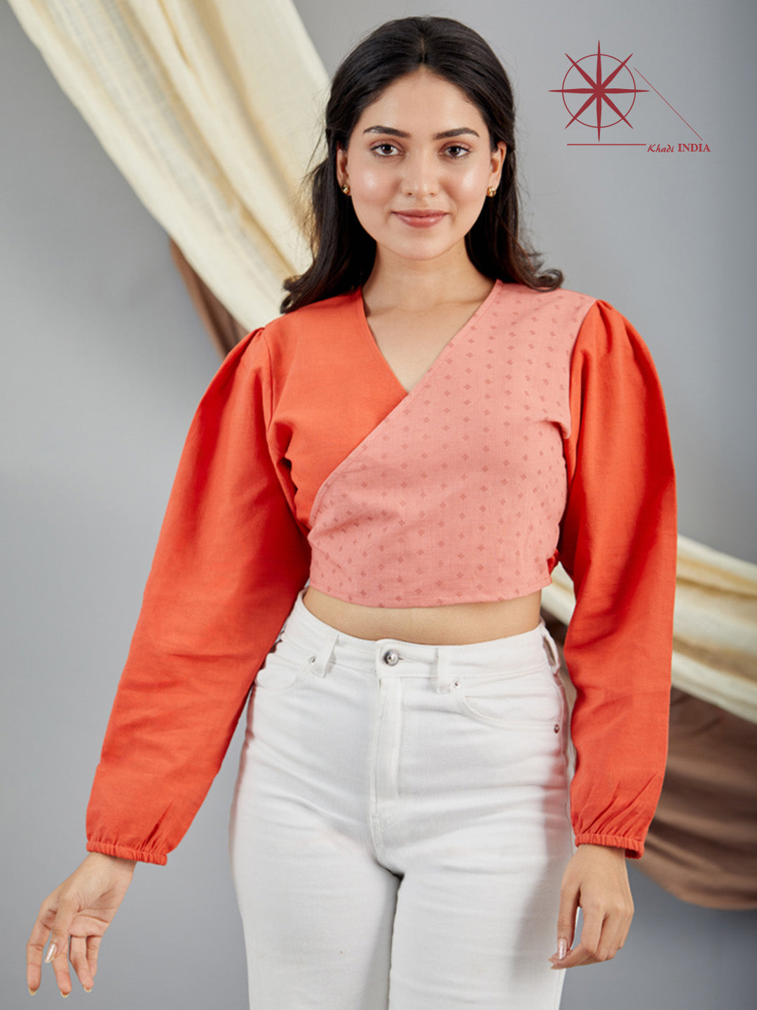 Women’s Khadi Cotton Wrap Top – Velonae
